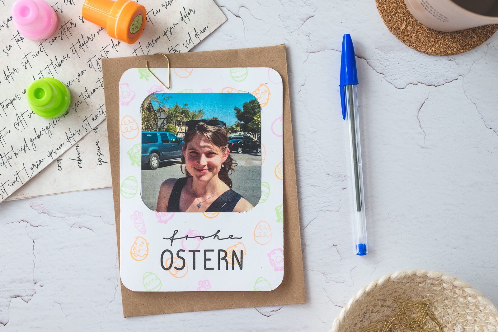 Spannende Osterkarte Mit Kindern Basteln Fotos