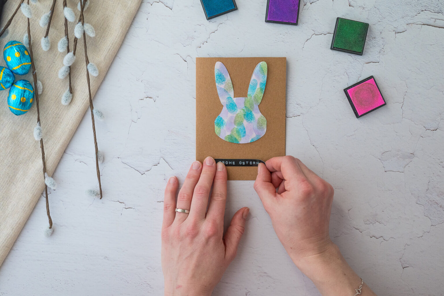 Spannende Osterkarte Mit Kindern Basteln Fotos